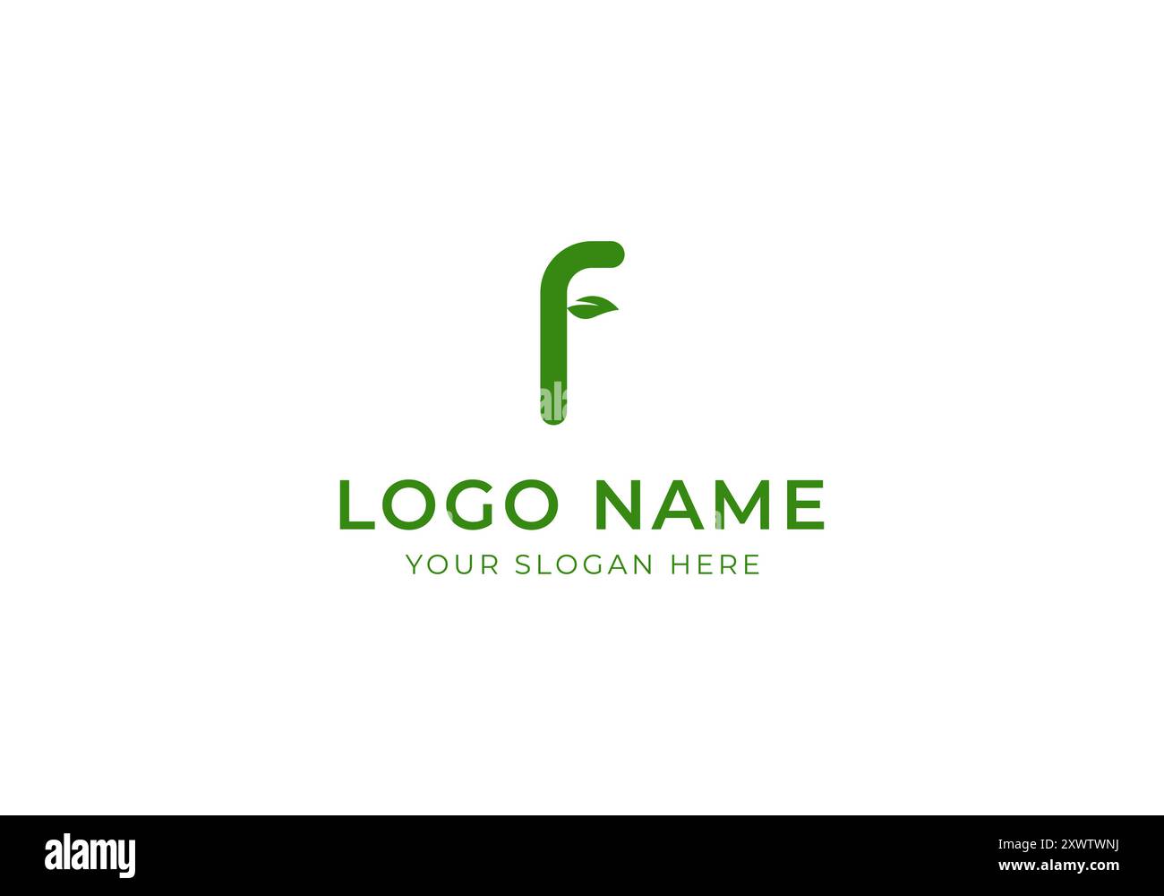 Logo letter F with leaf, Logo Minimalist, Modern, Initial Logo ...
