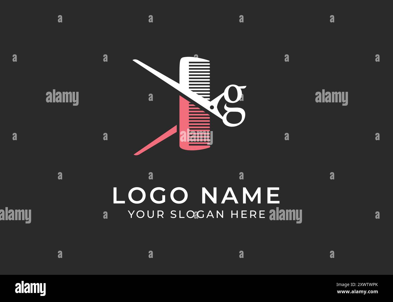 logo letter g with scissors and comb. Logo barbershop, minimalist and ...