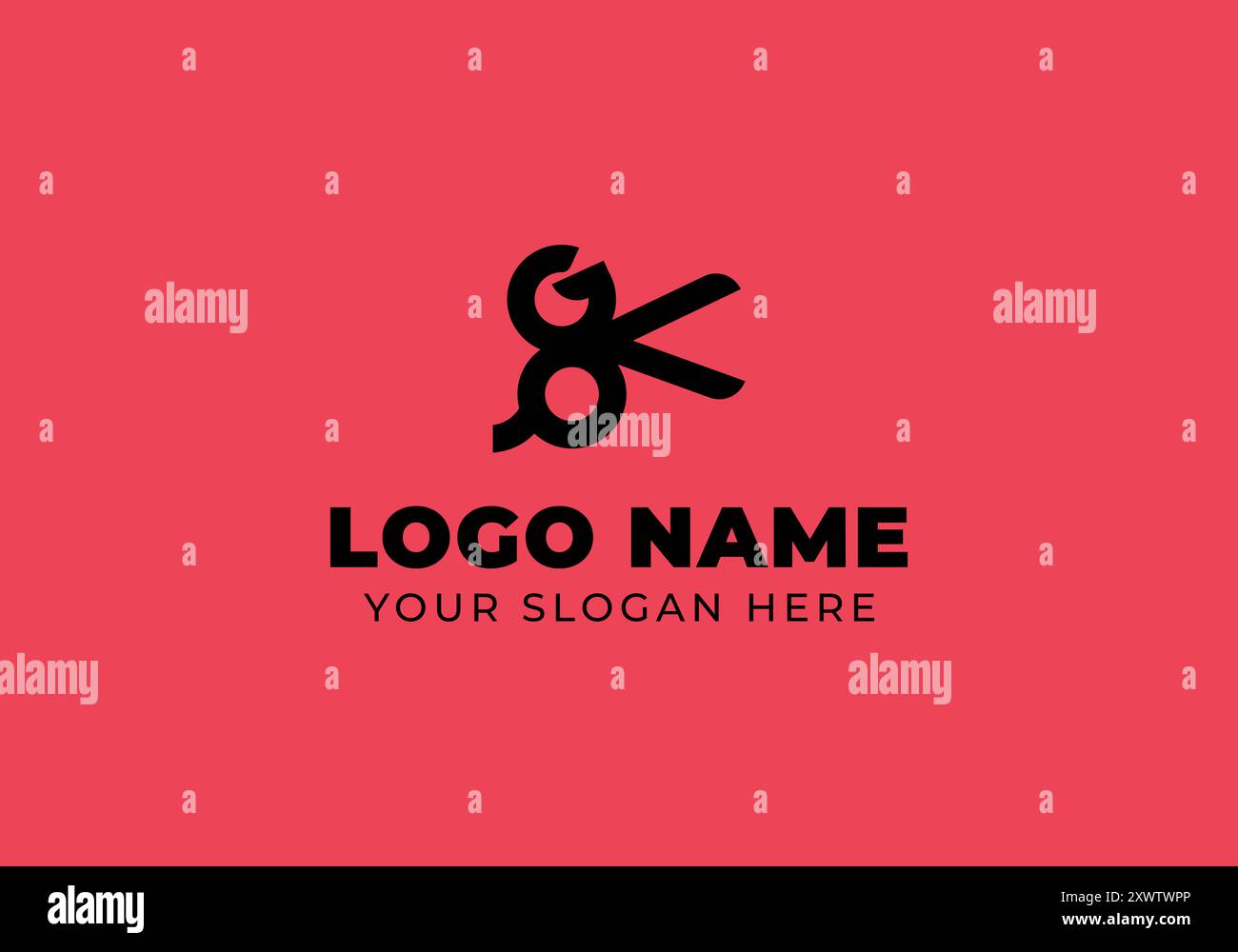 logo letter g with scissors bold style. Logo barbershop, minimalist and ...