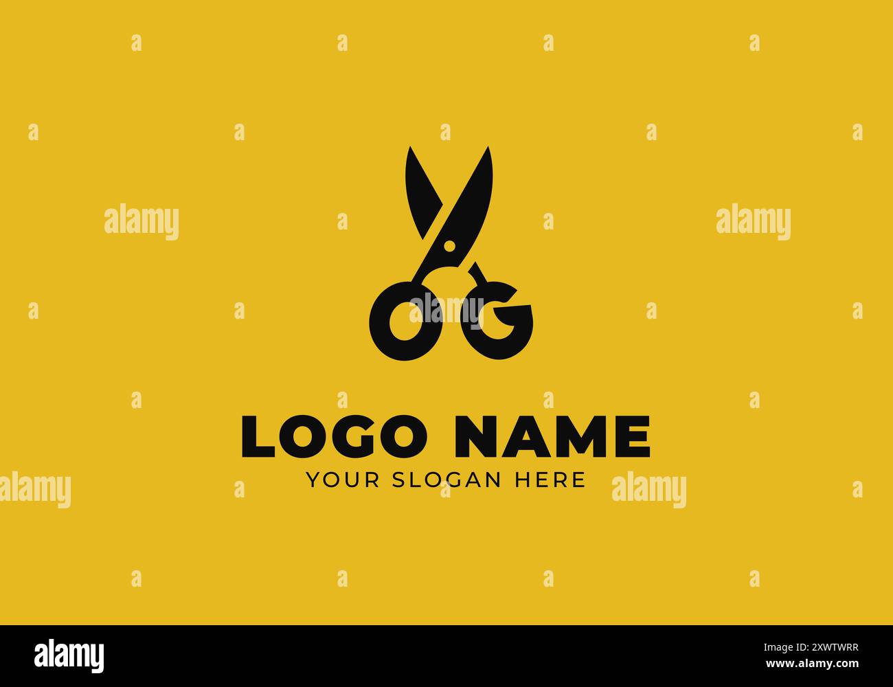 logo letter g with scissors bold style. Logo barbershop, minimalist and ...