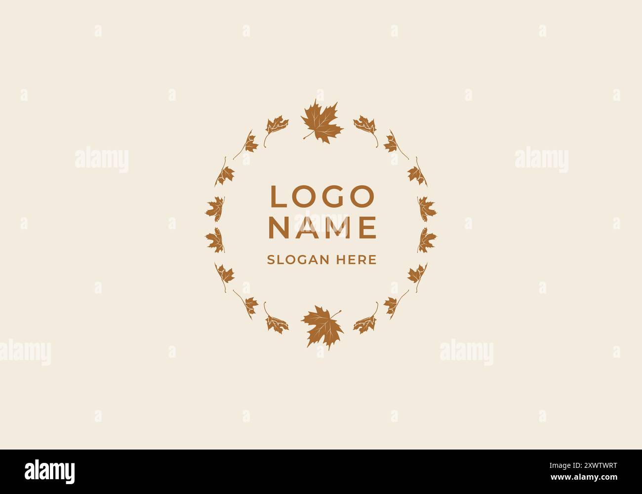 logo mapple leaves circle frame. Editable file Stock Vector Image & Art ...