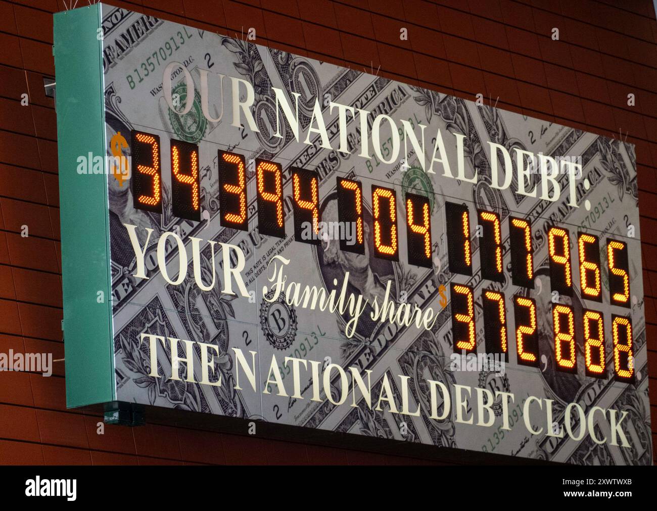 National Debt Clock in Times Square, New York City, USA 2024 Stock Photo - Alamy