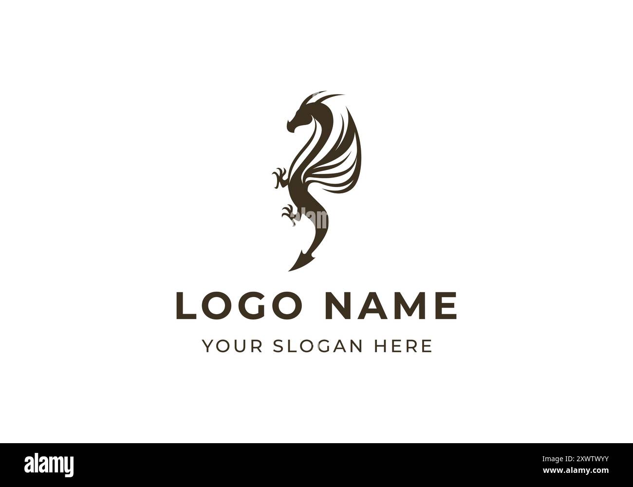 Logo dragon side view with wings, Logo dragon snake, Modern, Simple ...