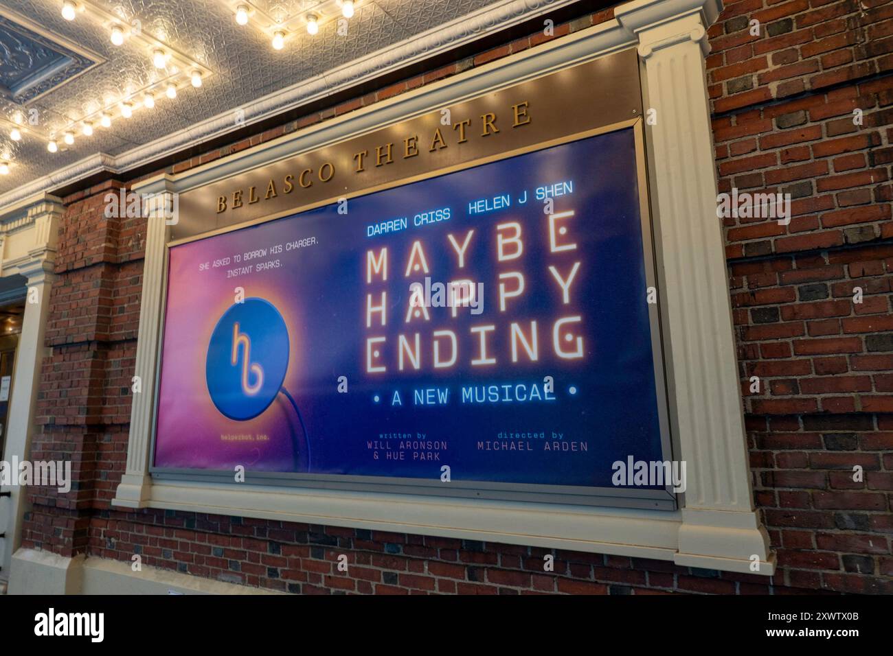 Belasco Theatre advert Featuring "Maybe Happy Ending' ", New York City, USA 2024 Stock Photo - Alamy
