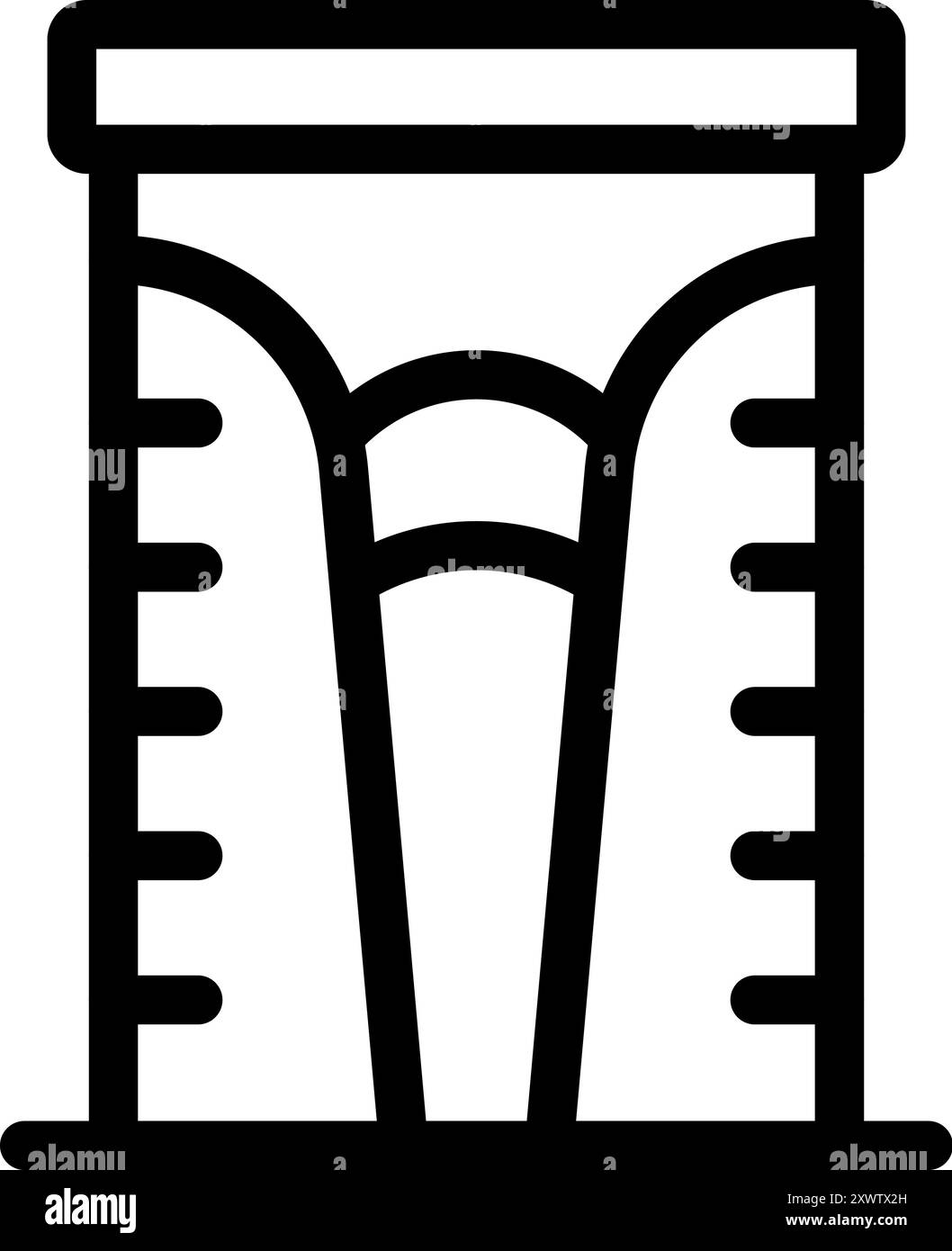 Simple illustration of a rain gauge measuring the amount of ...