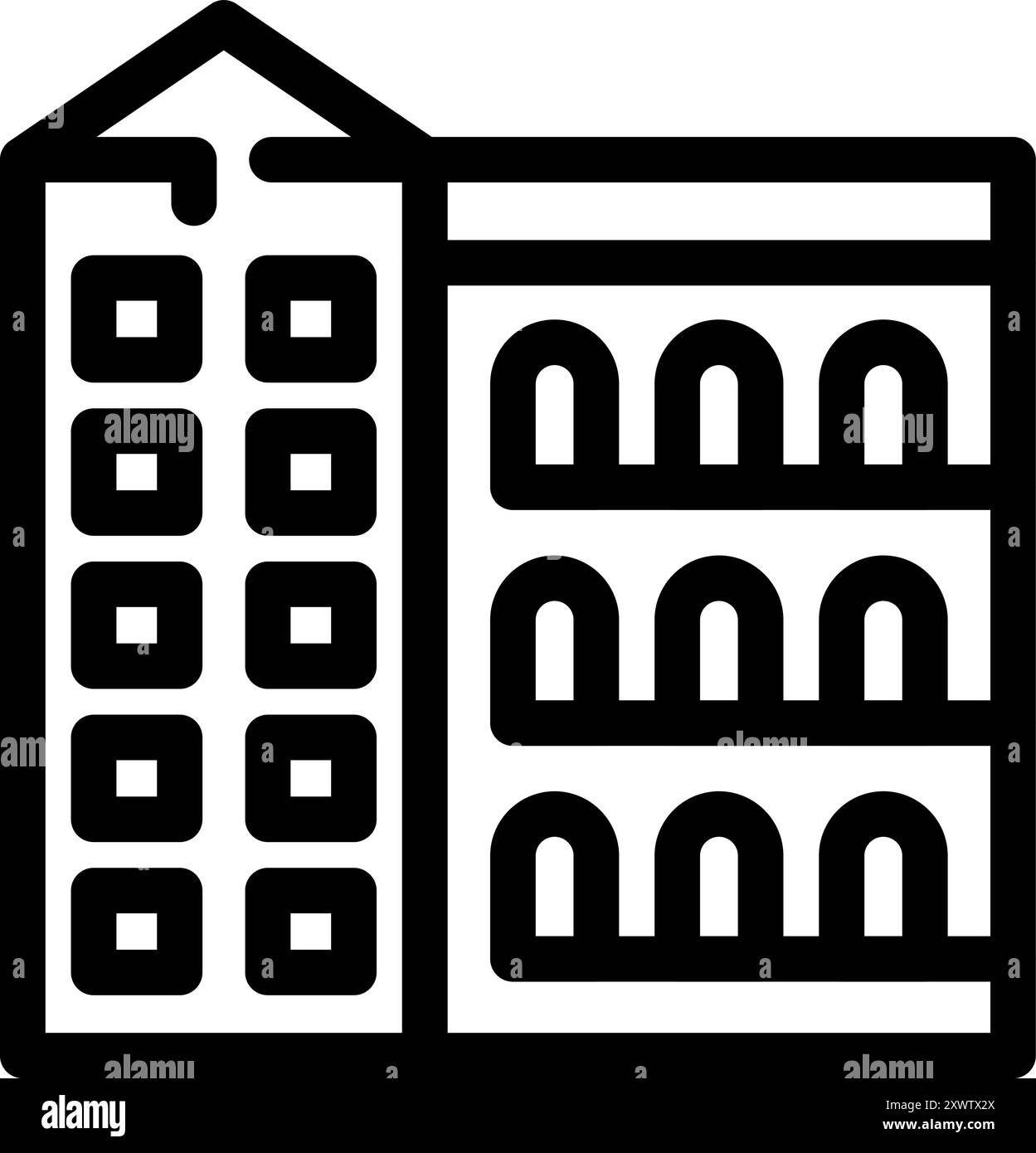 Simple icon of a city hall building, representing local government and ...