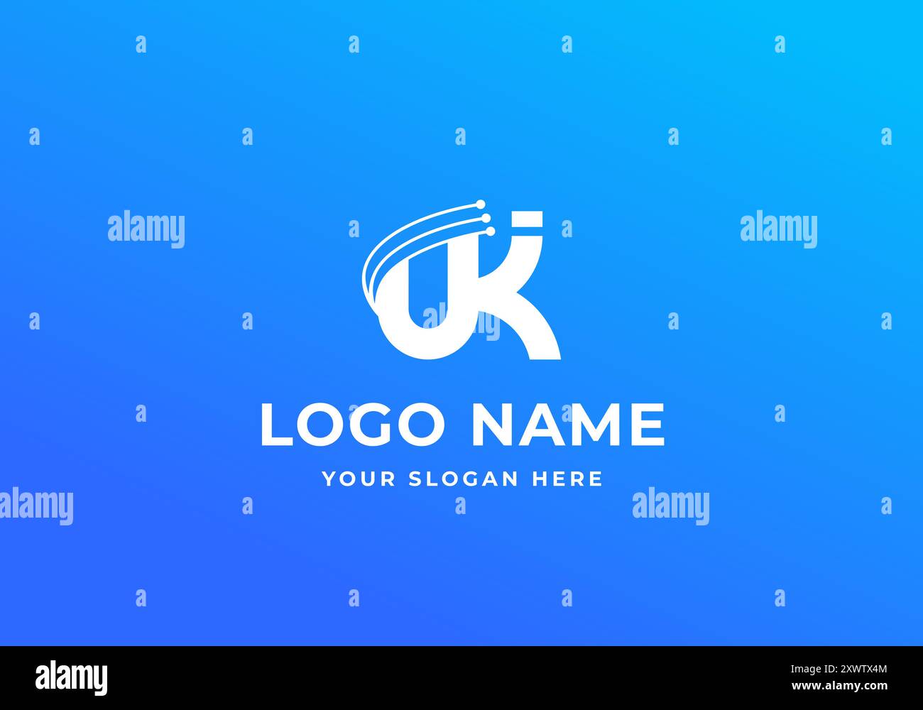 Logo letter U K and network. Logo tech, network, futuristic. Editable ...