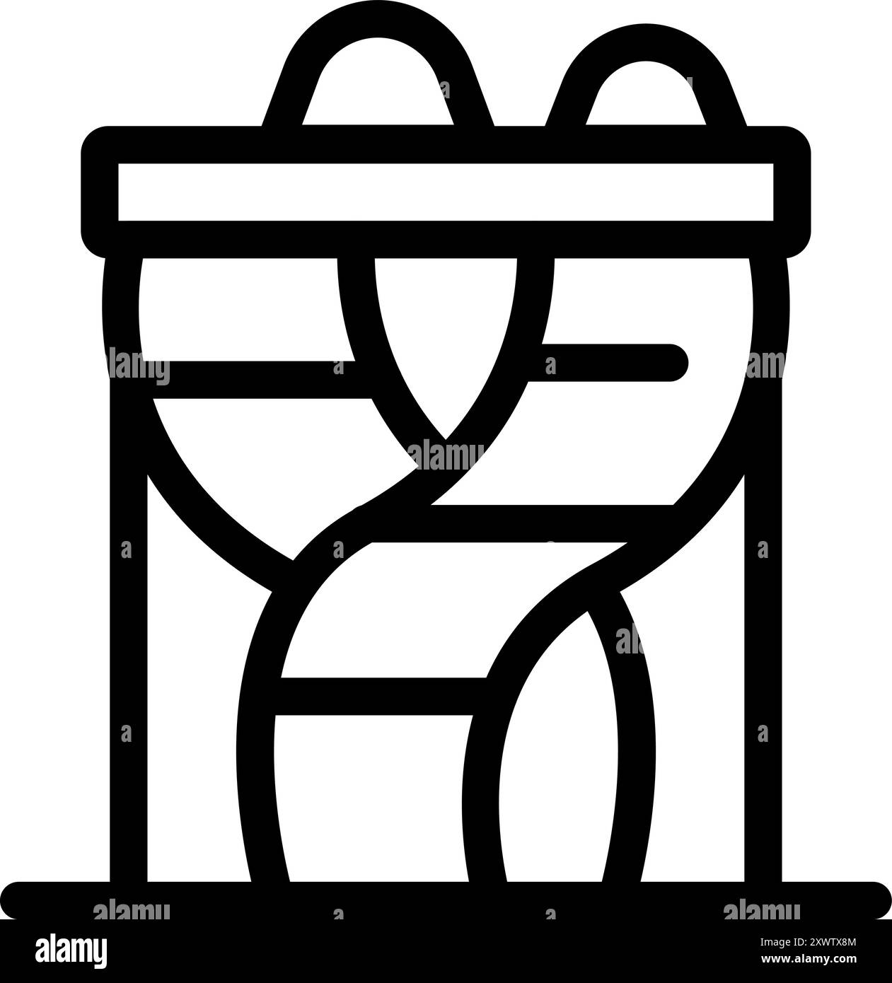 Simple line icon of a double water slide perfect for representing ...