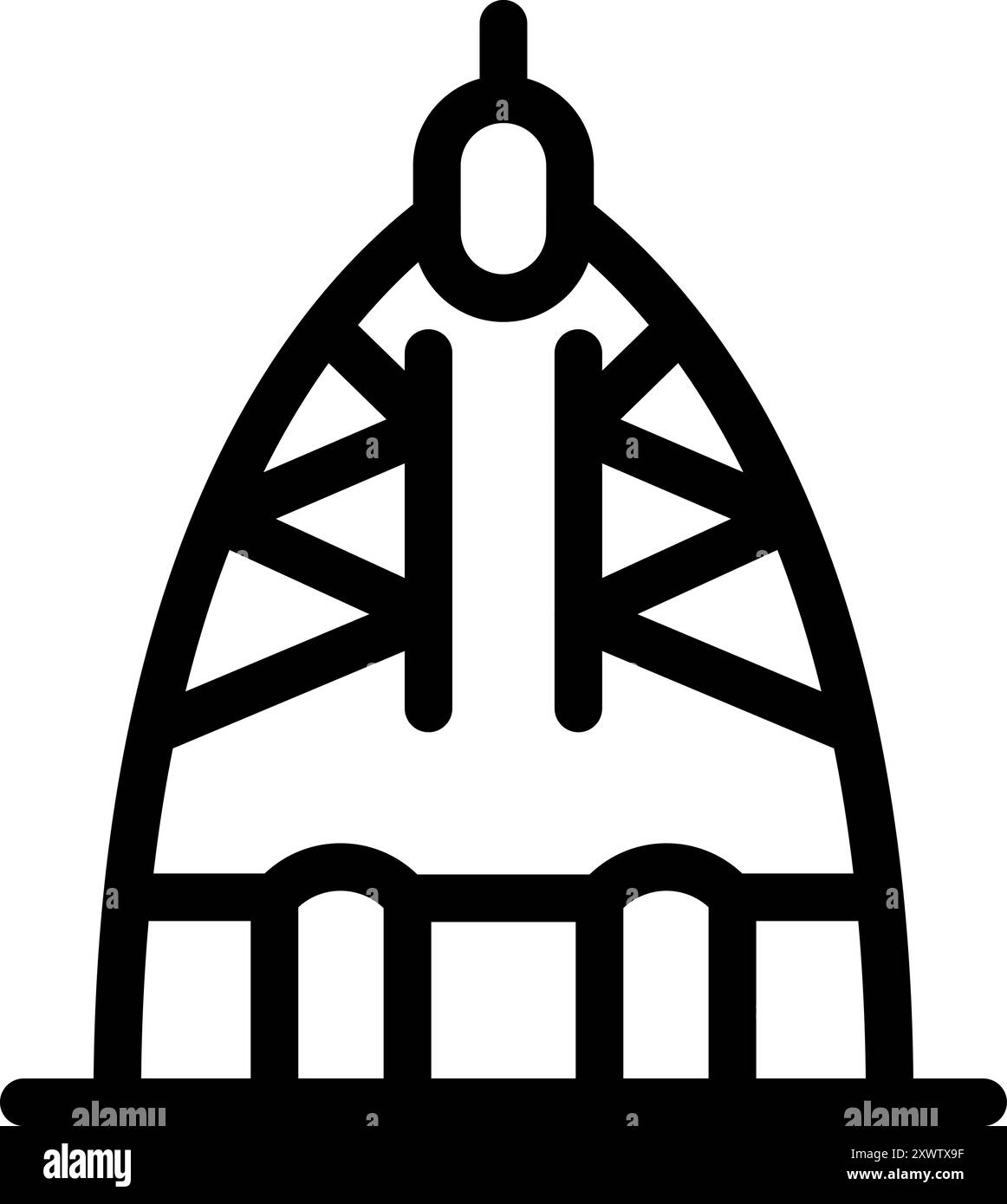 Simple line art icon of the burj al arab, a luxury hotel located in ...