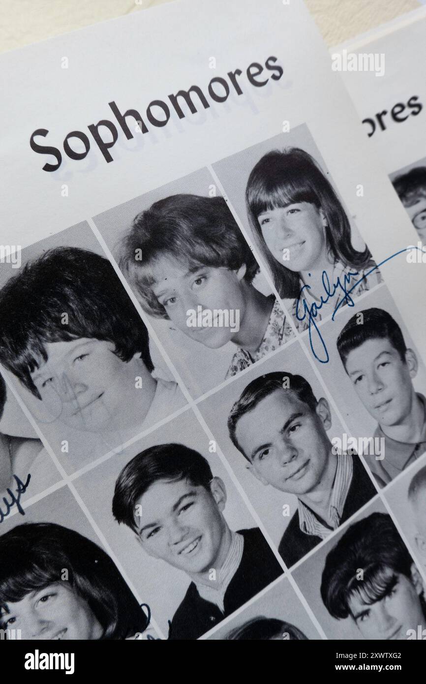 Vintage 1965 high school yearbook, USA Stock Photo - Alamy