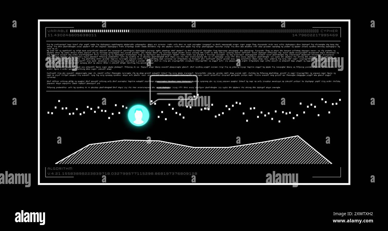 Image of ai data processing over chat bot and screen on black background Stock Photo - Alamy