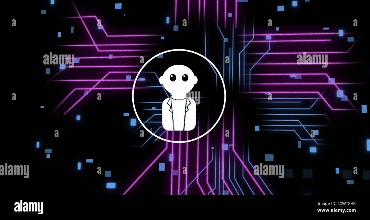 Image of ai data processing over chat bot and computer circuit board Stock Photo - Alamy