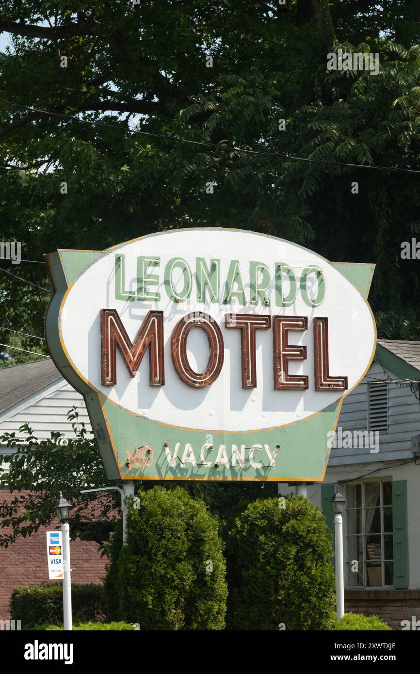 Leonardo, New Jersey - August 18, 2024: The classic neon sign for the ...