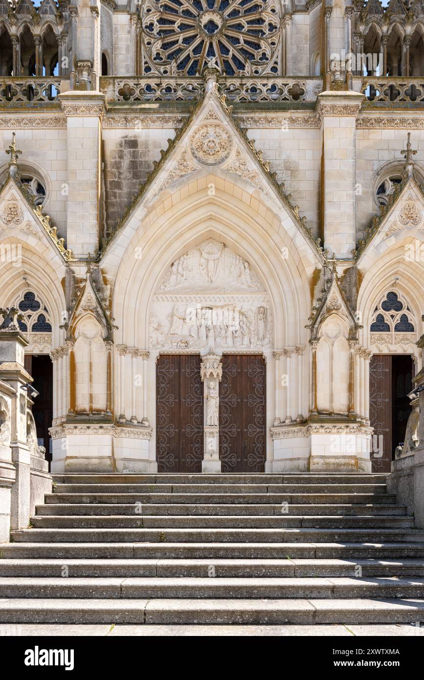The entrance of the Sanctuary of Notre-Dame de Montligeon built in the ...