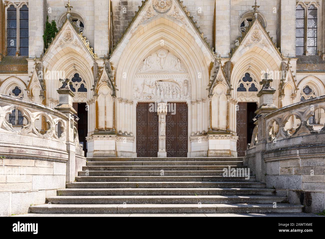 The entrance of the Sanctuary of Notre-Dame de Montligeon built in the ...