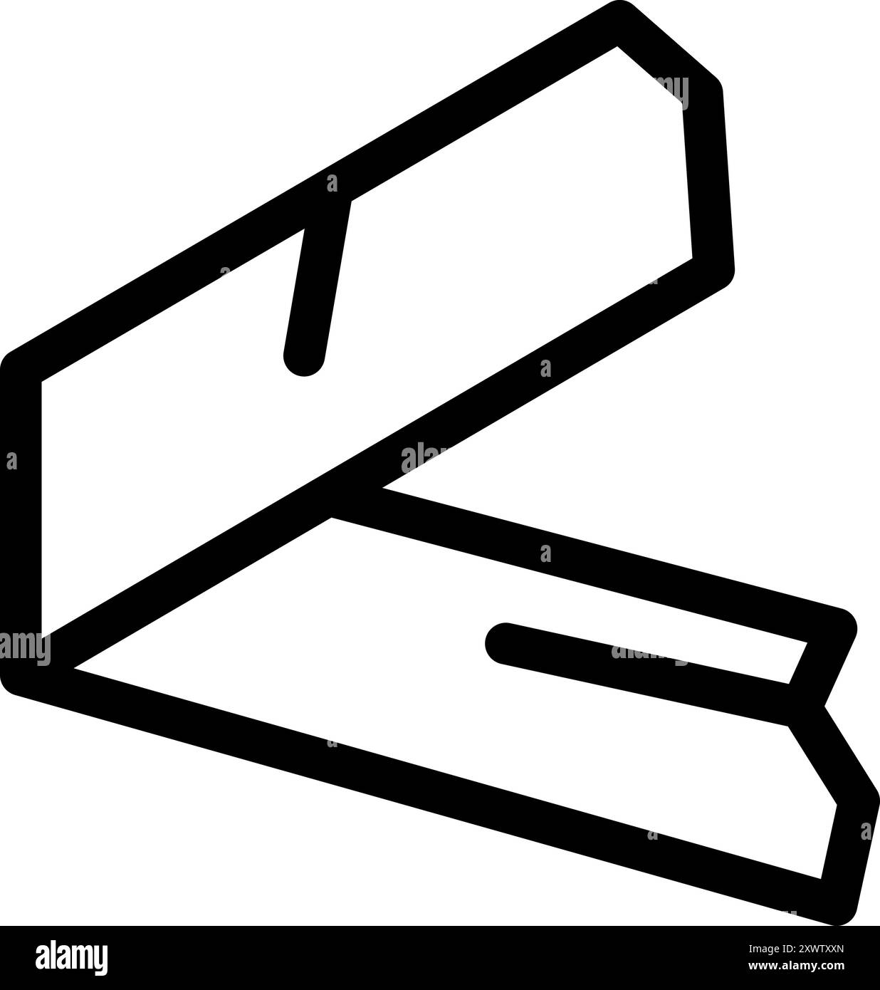Simple black and white icon of a folding ruler, used for measuring length in construction and ...
