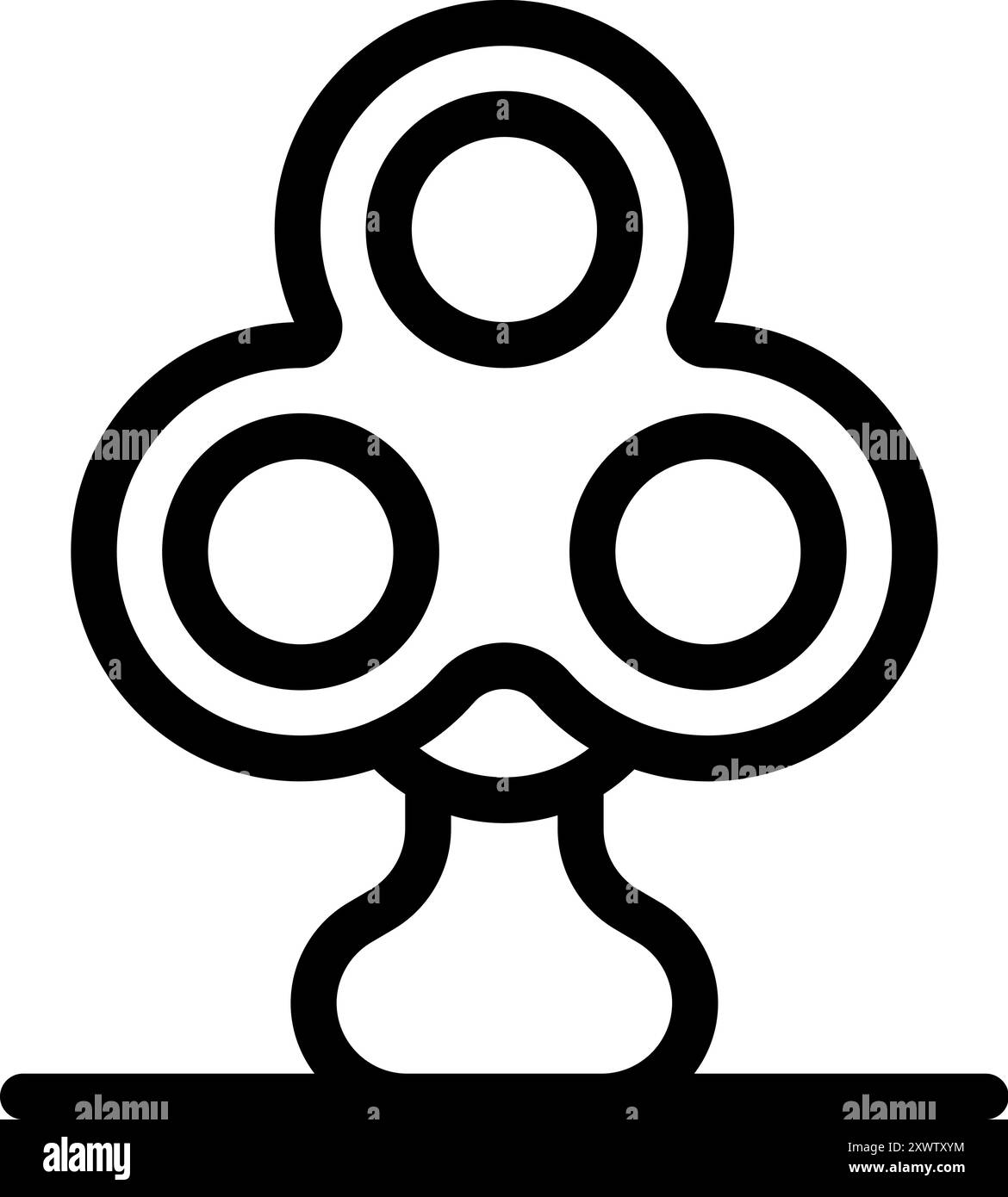 Simple line drawing of a spinning fidget toy, a popular stress reliever ...