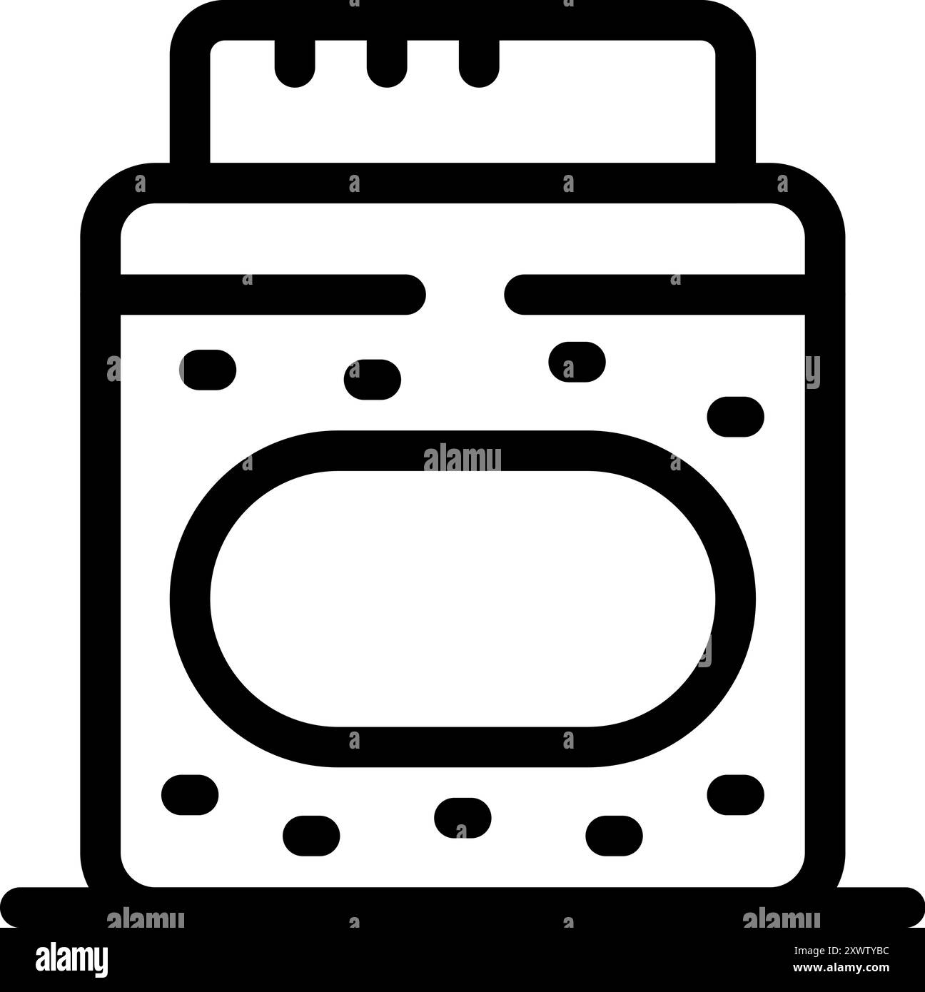Simple vector of a washing machine showing the control panel with ...