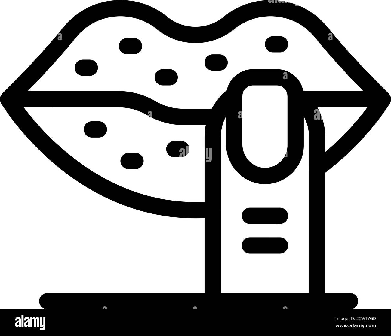 Finger on lips black and white Cut Out Stock Images & Pictures - Alamy