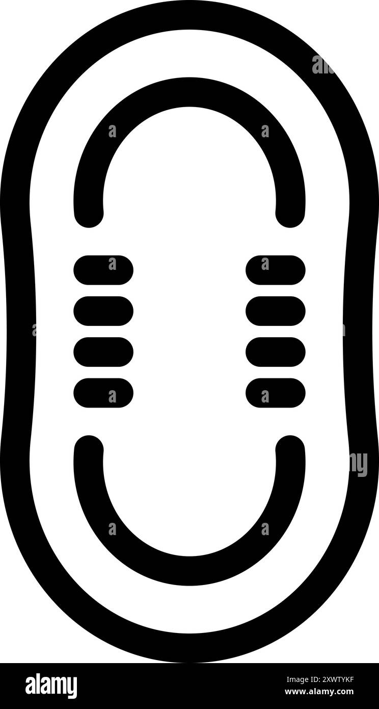 Black line vector icon of an orthopedic insole, designed to provide ...