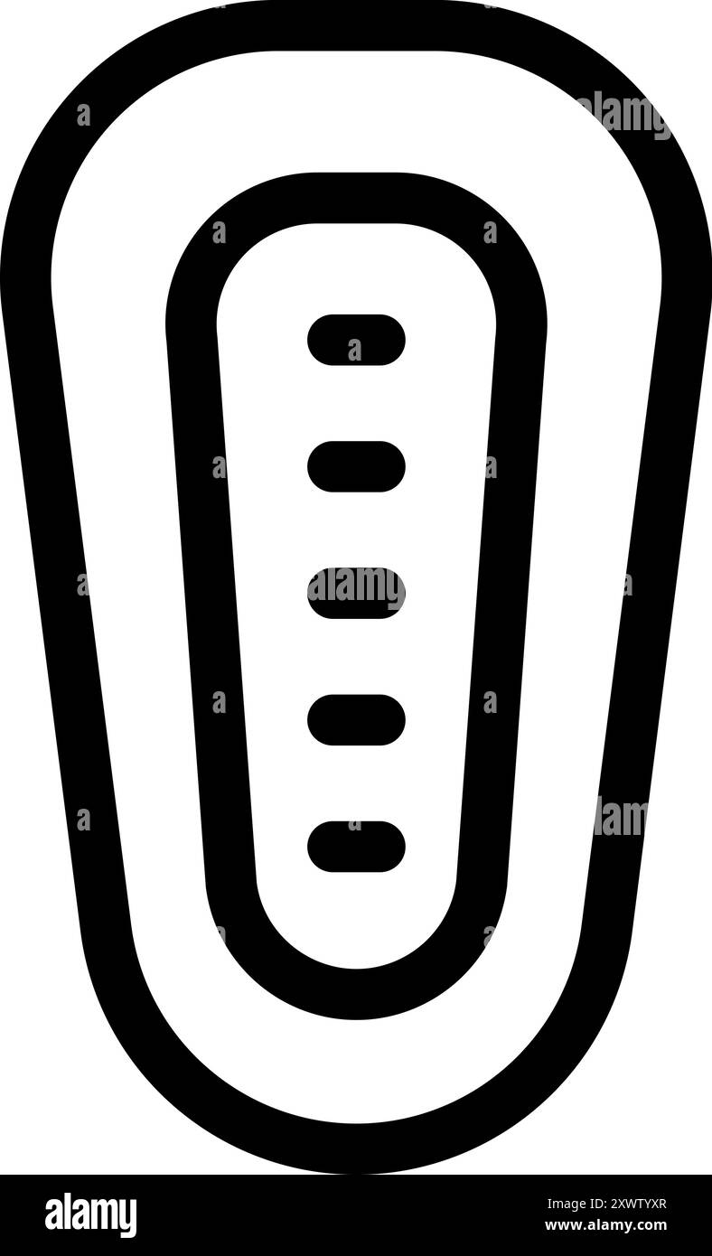 Simple black outline icon of a thermometer with a high temperature ...