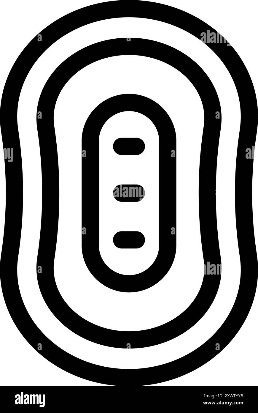 Simple black and white vector icon of an american football field ...