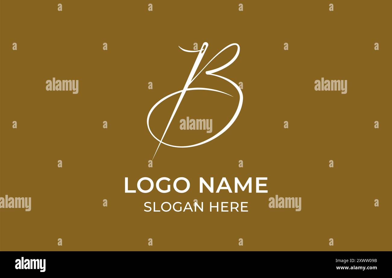 Logo Letter B combined with Needle. Logo tailor, Lettering, craft, and ...