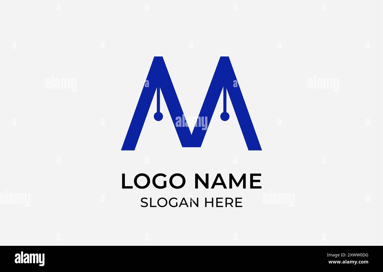 Minimalist Logo letter M combined with pen nib. magazine, journalism ...