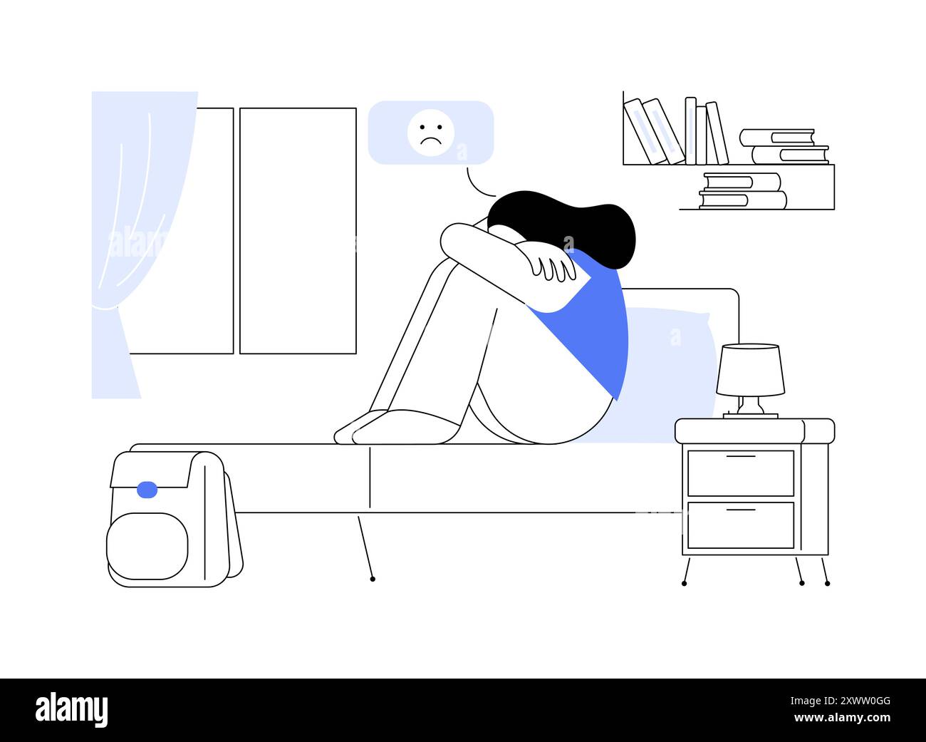 Difficulties in adaptation isolated cartoon vector illustrations Stock ...