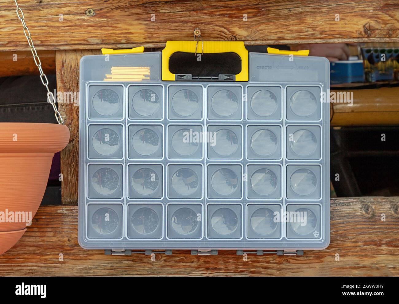 Closed plastic tray box used for small parts Stock Photo - Alamy