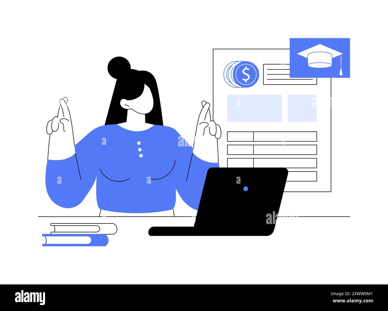 Apply for financial aid isolated cartoon vector illustrations Stock ...