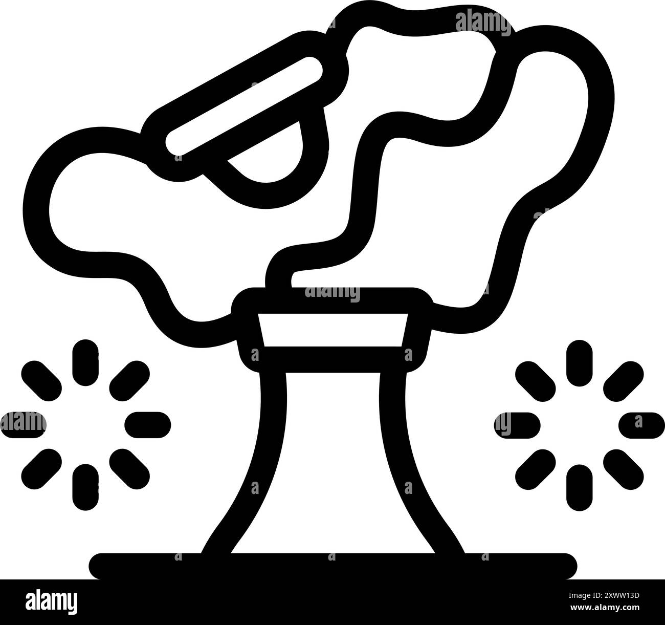 Simple vector of a nuclear power plant releasing smoke with warning ...