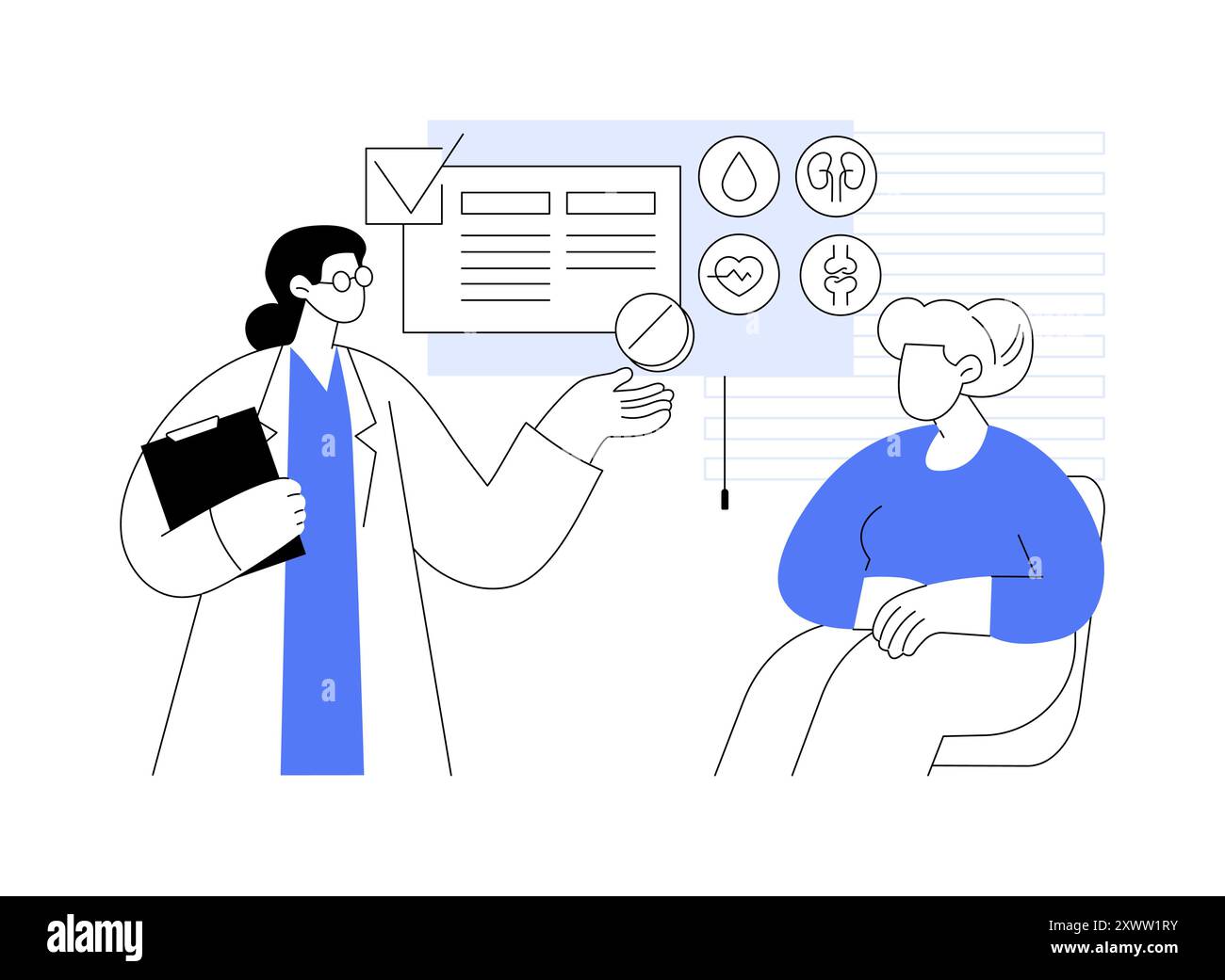Aging and senior health isolated cartoon vector illustrations Stock ...