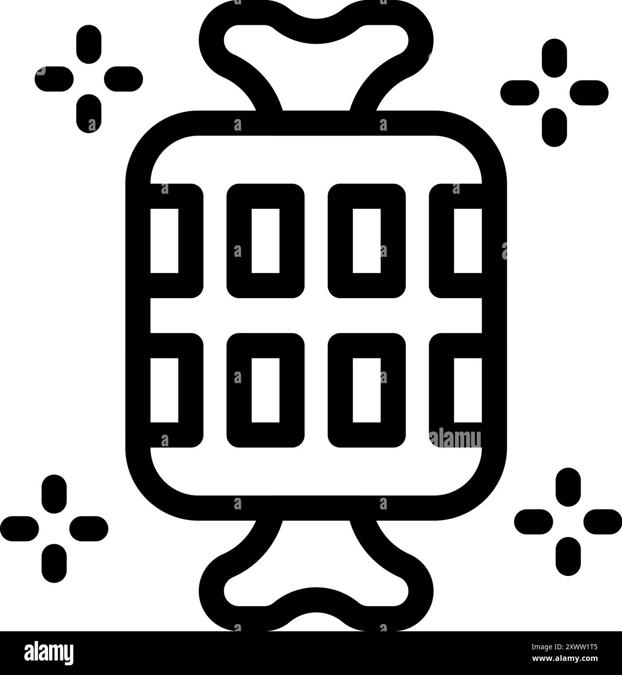 Simple chocolate bar wrapped in foil, shining with sparkling stars ...