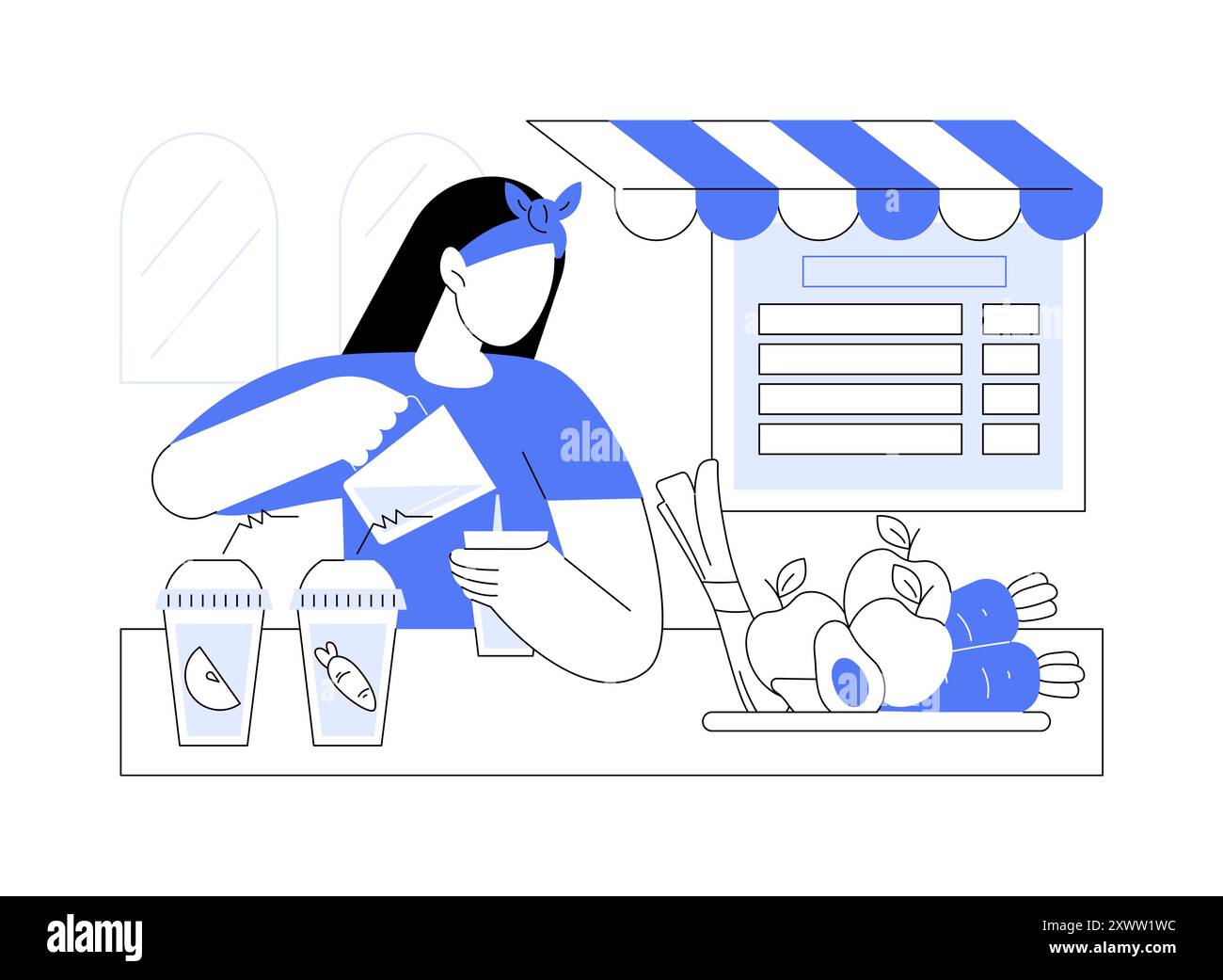 Juice bar owner isolated cartoon vector illustrations Stock Vector ...