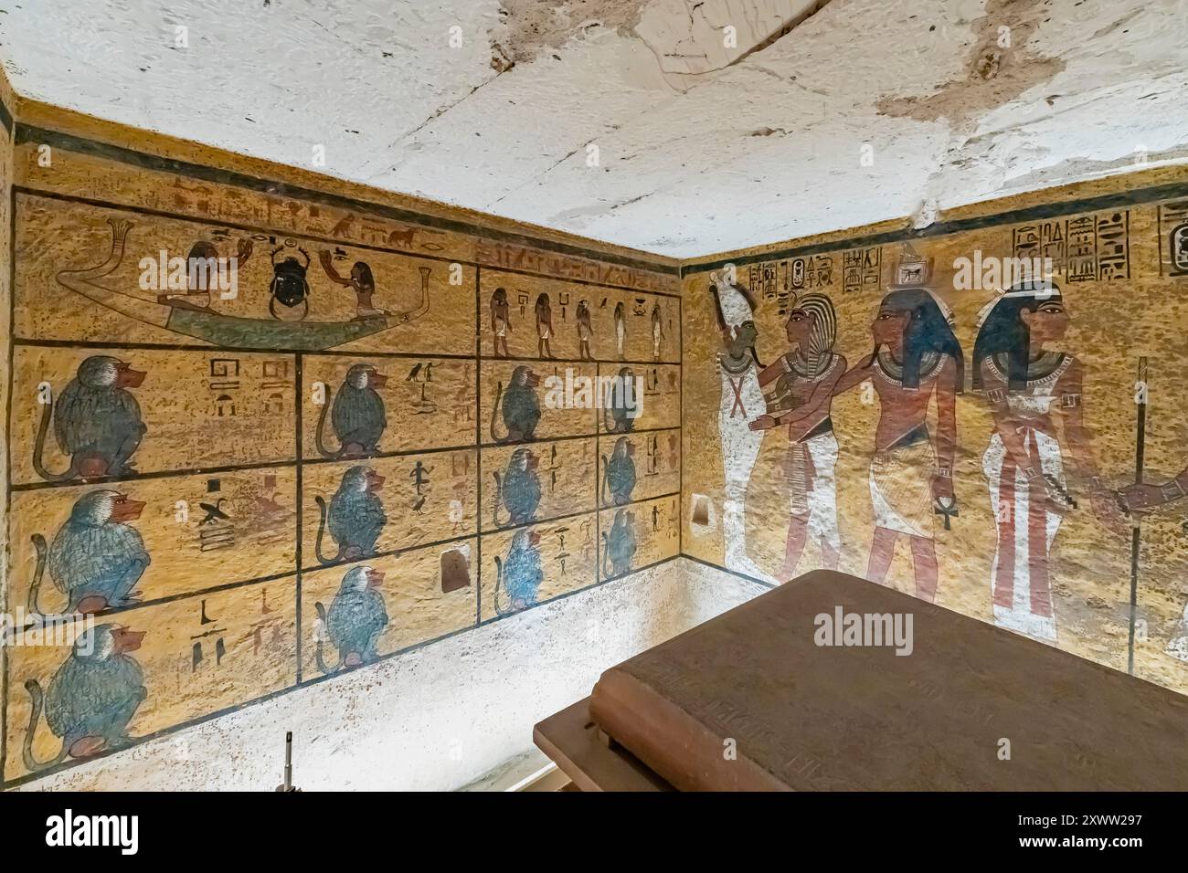 Valley of the Kings, kings valley, tomb of Tutankhamun(KV62), mural paintings, Luxor, Egypt ...