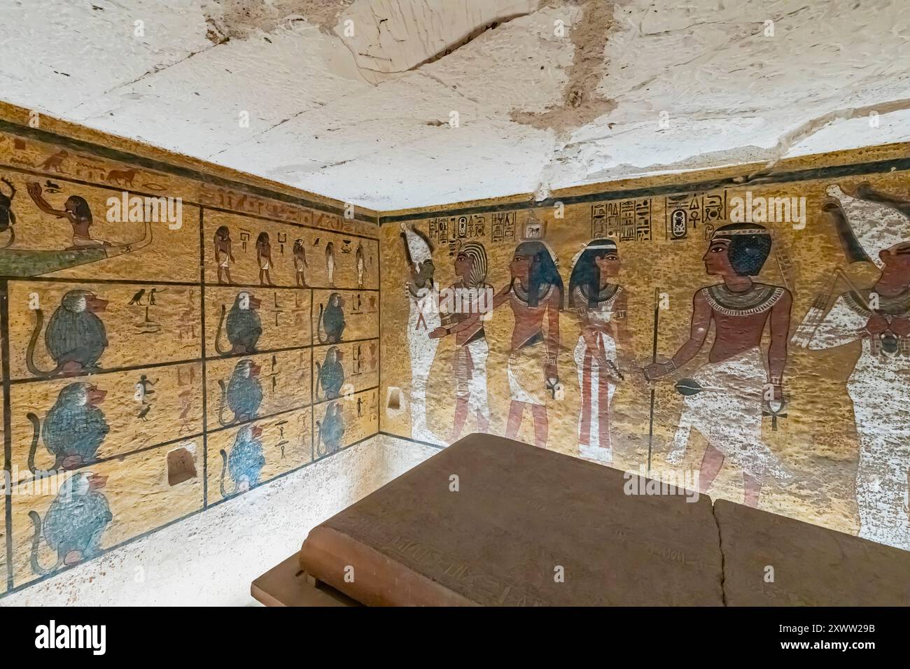 Valley of the Kings, kings valley, tomb of Tutankhamun(KV62), mural paintings, Luxor, Egypt ...