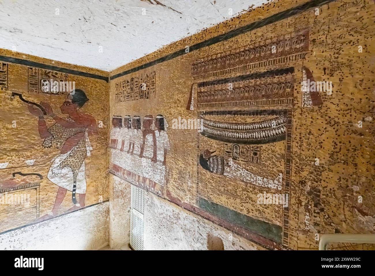 Valley of the Kings, kings valley, tomb of Tutankhamun(KV62), mural paintings, Luxor, Egypt ...