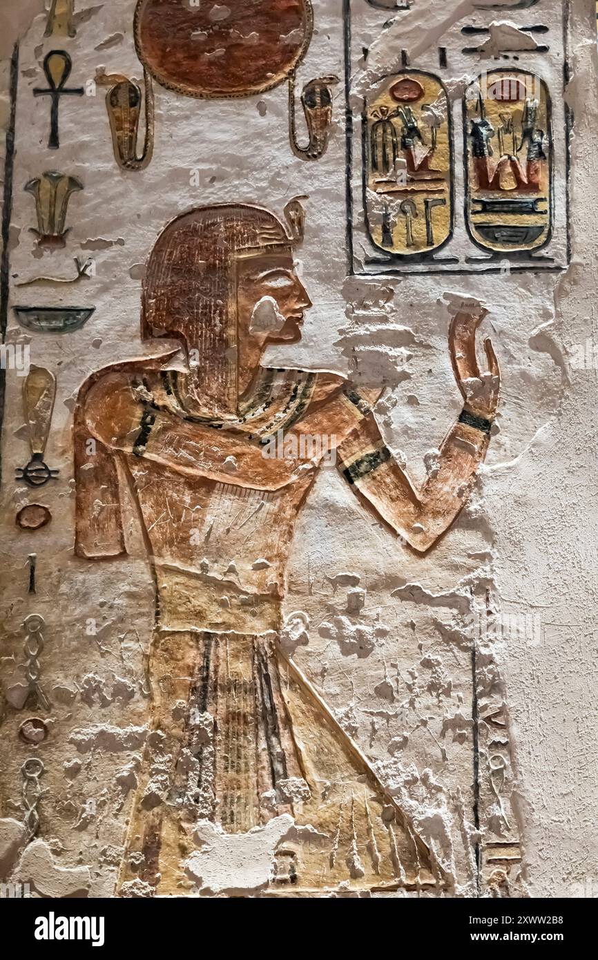 Valley of the Kings, kings valley, mural relief paintings of KV9 tomb ...