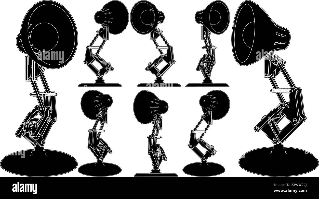 Table Reading Lamp Vector. An Illustration Of A Flexible Desk Reading ...