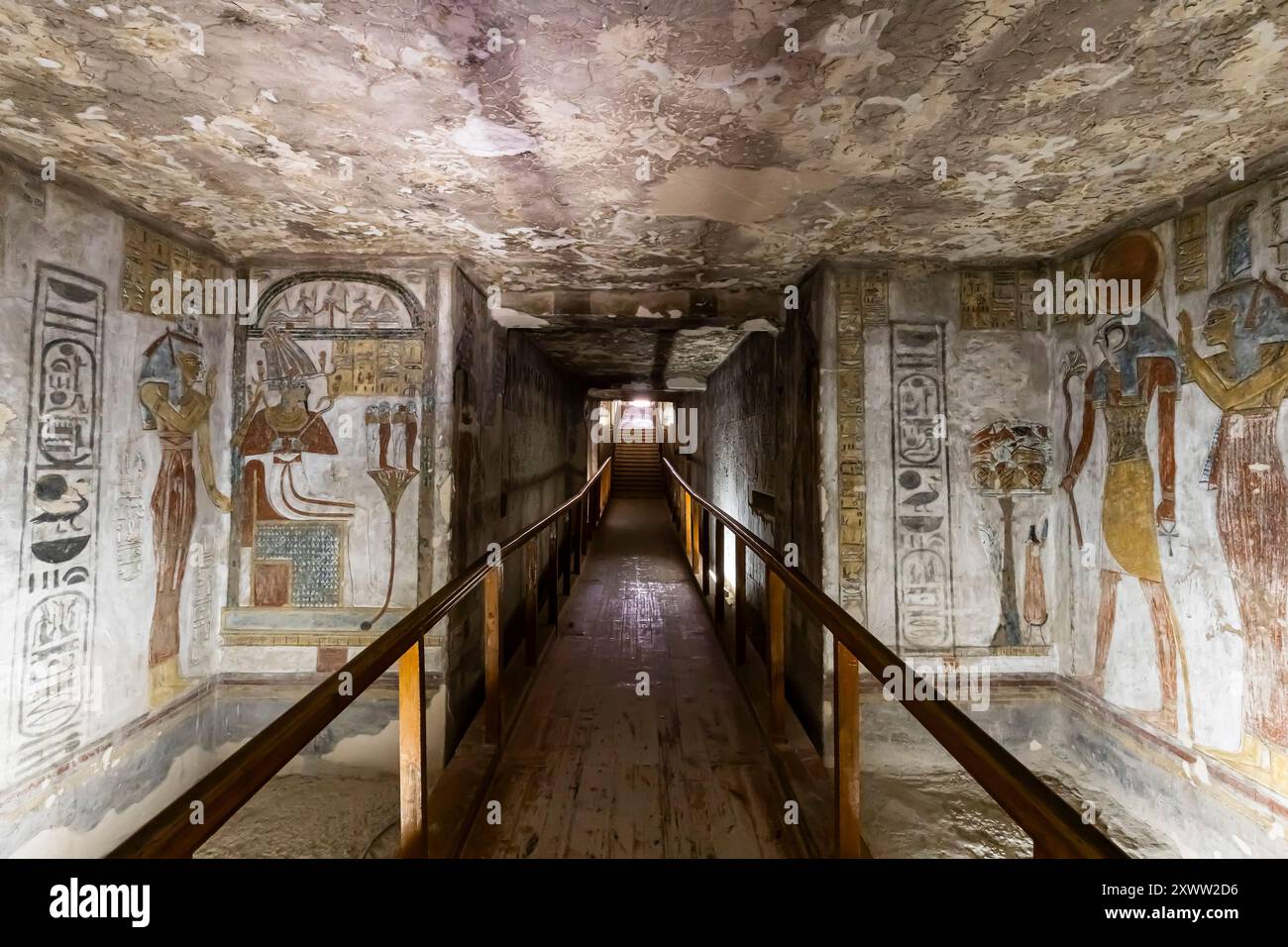 Valley of the Kings, kings valley, interior of KV14 with paintings ...