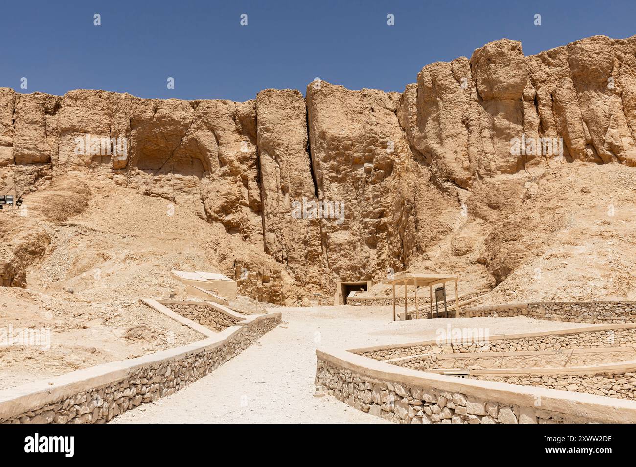 Valley of the Kings, kings valley, rock mountains with cliff, west bank of the nile river, Luxor ...