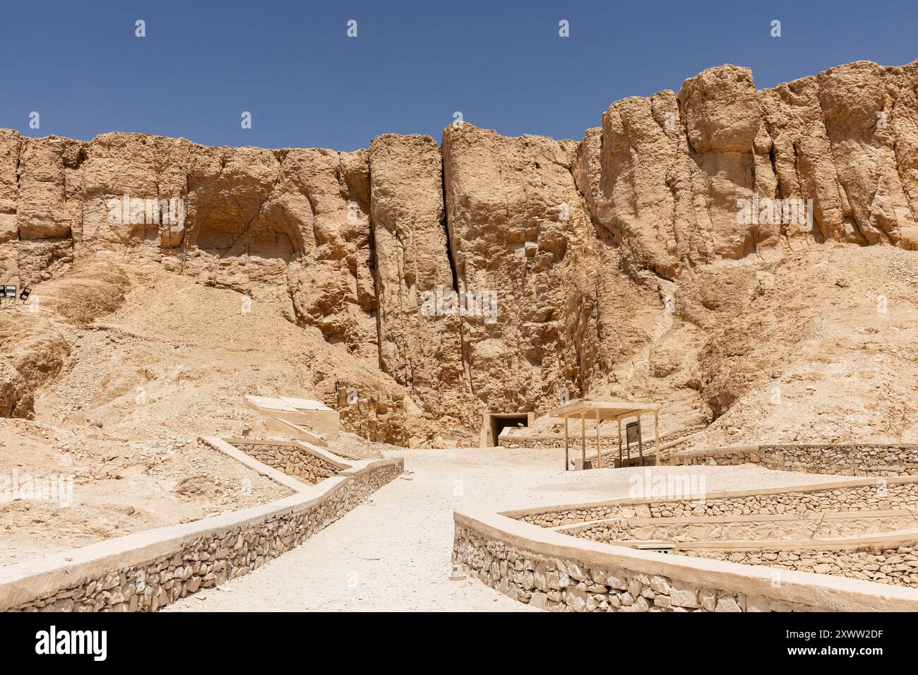Valley of the Kings, kings valley, rock mountains with cliff, west bank ...