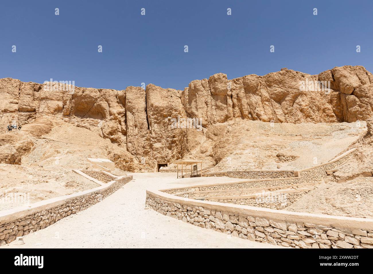 Valley of the Kings, kings valley, rock mountains with cliff, west bank ...