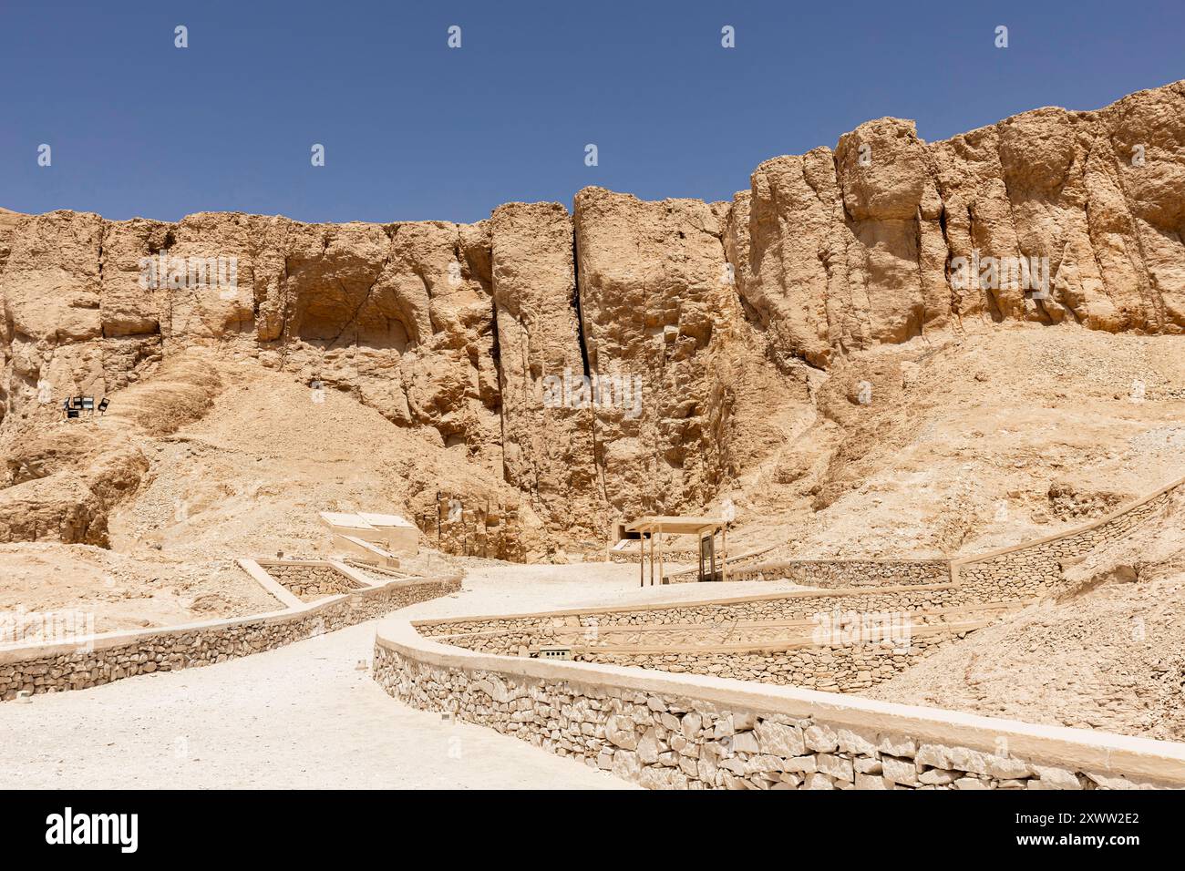 Valley of the Kings, kings valley, rock mountains with cliff, west bank ...