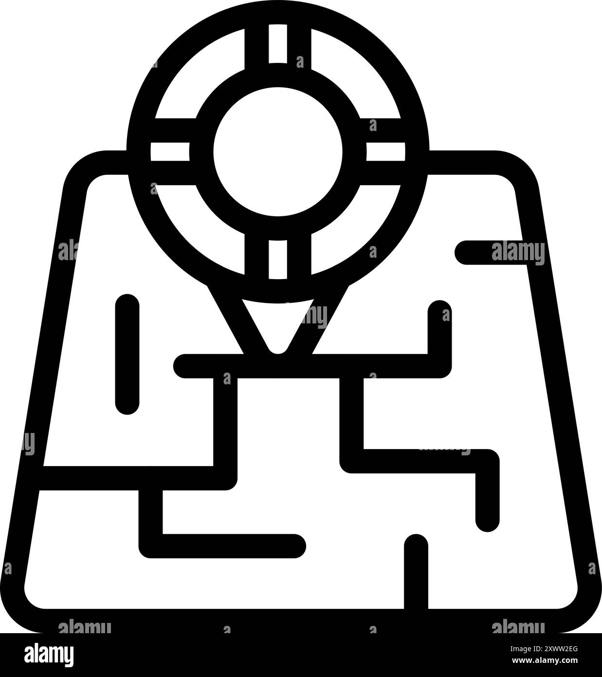 Location pin is marking a safe place on a map, symbolizing safety and ...