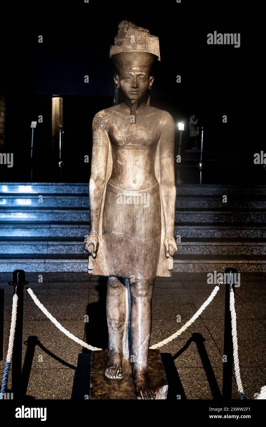 Luxor museum, standing statue of the god Amun, Luxor, Egypt, North ...