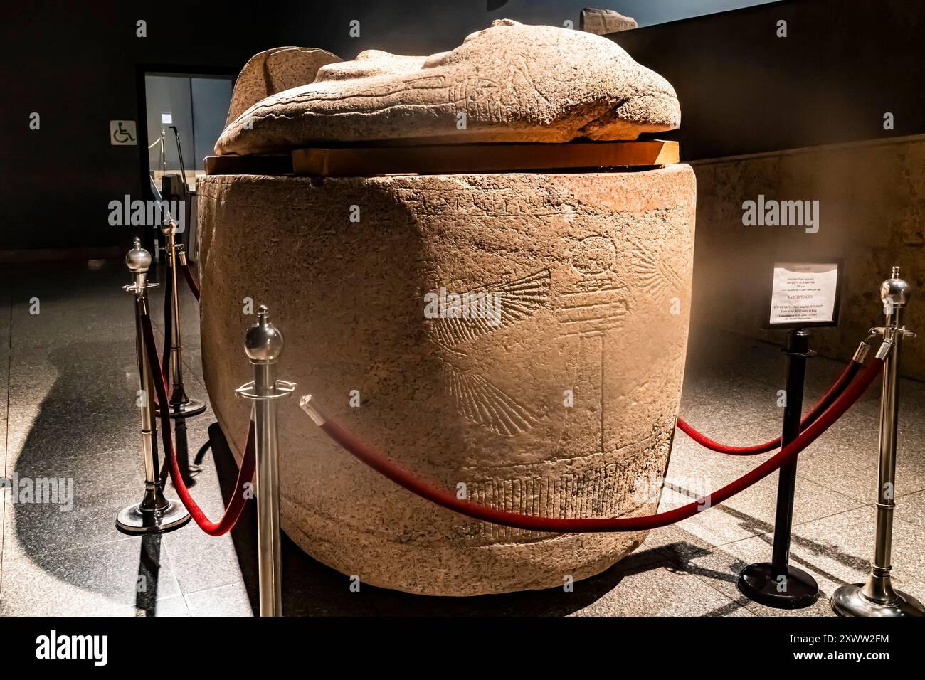 Luxor museum, Sarcophagus(coffin) with relief, from Tomb of Bay(KV13 ...