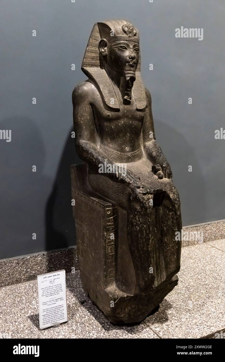 Luxor museum, sitting statue of King Amenhotep III(Amenophis III ...