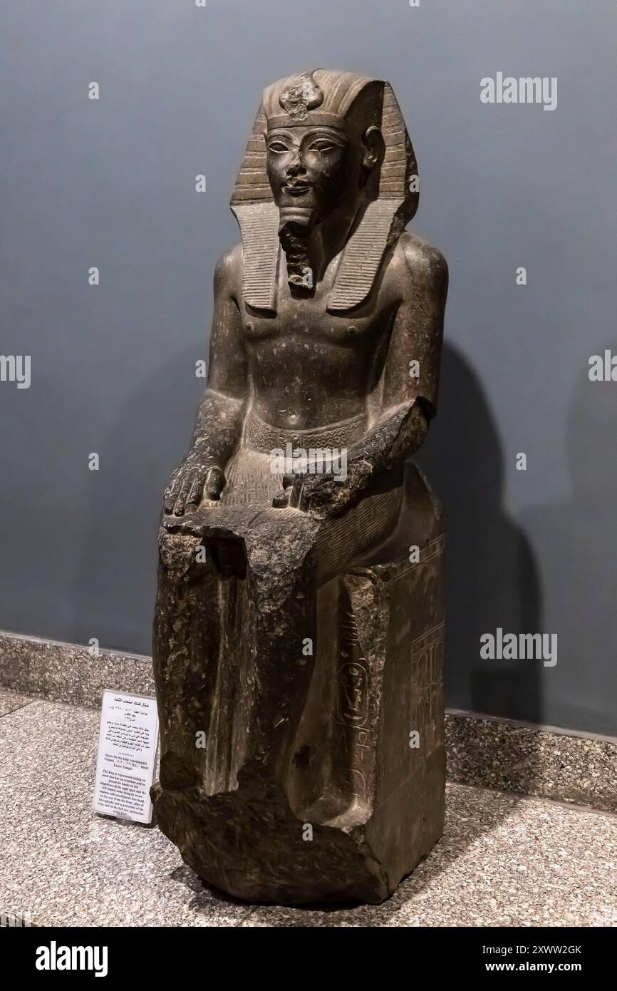 Luxor museum, sitting statue of King Amenhotep III(Amenophis III ...